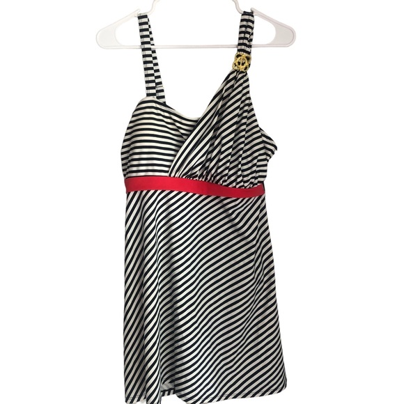 Roaman's | Swim | Romans Womens Swim Suit Dress Striped One Piece ...